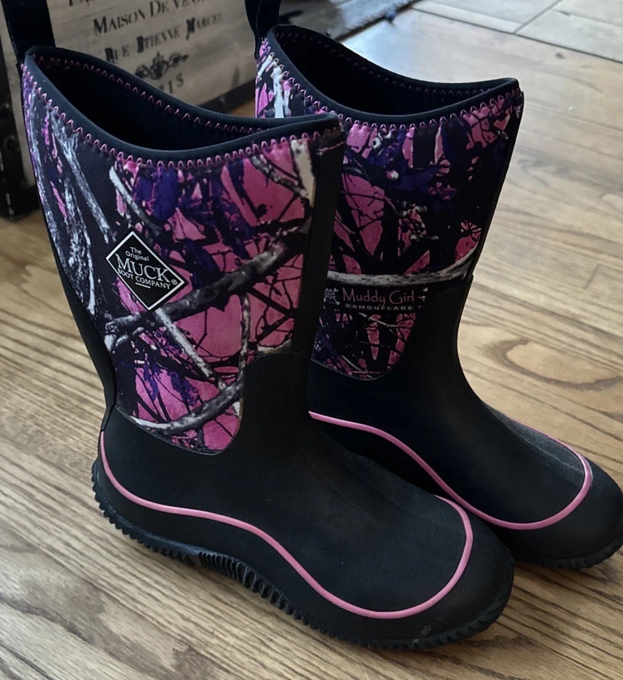 Original Muck Boot Company Muck Boots Black Pink Camo Purple Womens ...