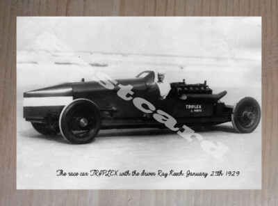 Historic The race car TRIPLEX with the driver Ray Keech. 1929 Speed ...