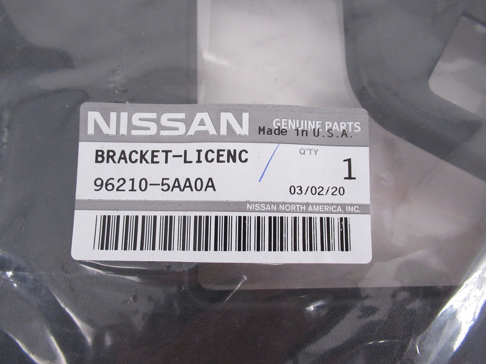 Genuine OEM Nissan 96210-5AA0A Front Licence Plate Bracket 2015-2019 ...