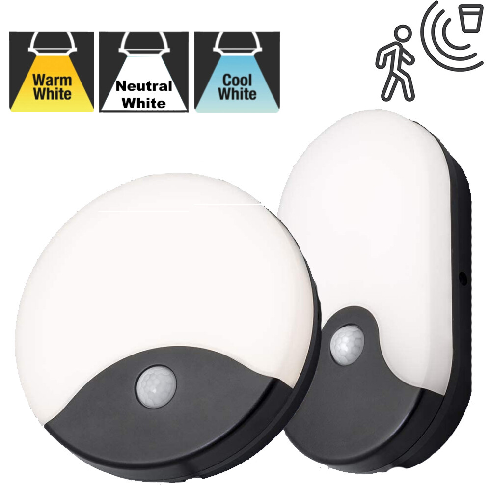 IP65 Outdoor PIR Sensor Adjustable Colour Temperature Bulkhead Wall ...
