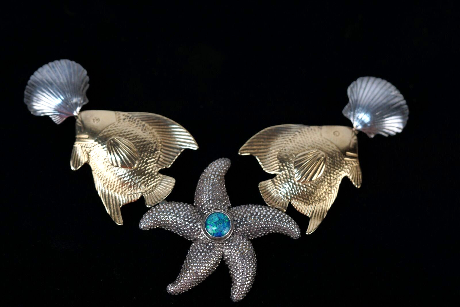 Kabana Sliding Pendent Sterling Silver Fish Shell & S… - Gem