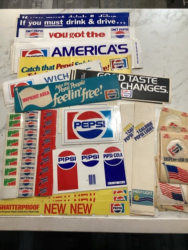 Lot Of 46 Vtg Pepsi Bumper Stickers Decals & Misc. | eBay