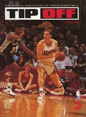 Tip Off Magazine Atlanta Hawks February 1994 NBA Cover On 12x8in Metal ...