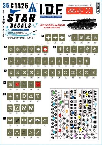 Star Decals 1/35 IDF Israel Defense Forces Generic Markings 2 Tanks ...