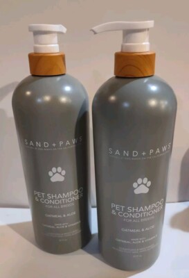 2 Sand & Paws Oatmeal Aloe Pet Shampoo & Conditioner 32 Oz All Breeds ...