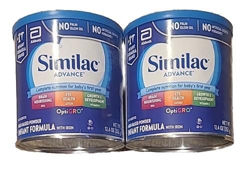 Similac Advance Powder Infant Formula 12.4 oz, 2 Cans (EXP 8/2025 ...
