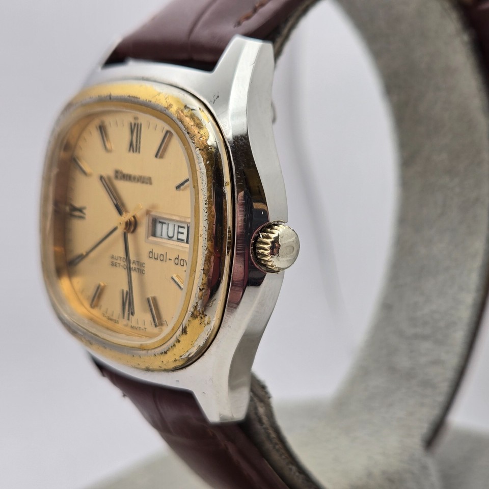 Vintage BULOVA men's automatic watch day/date swiss ETA 2879 17Jewels ...