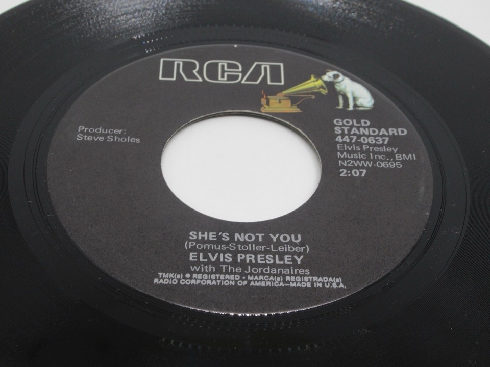 Elvis Presley Just Tell Her Jim Said Hello / She's Not You 45 RPM Vinyl ...