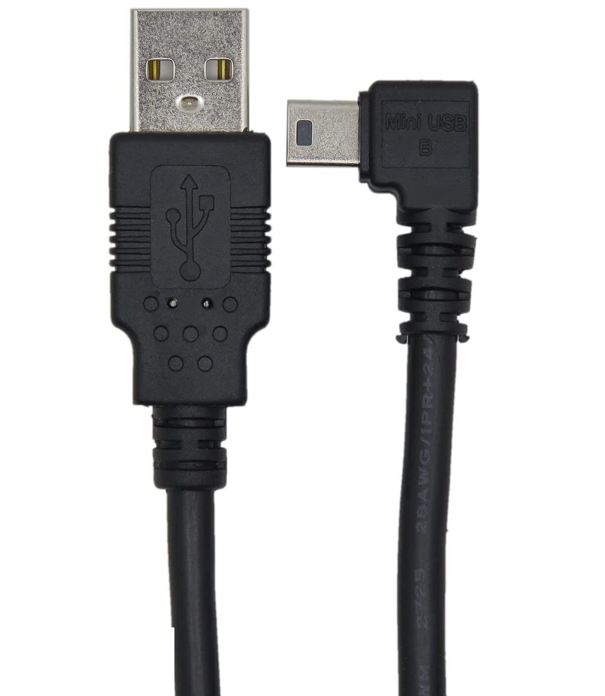 2M Mini USB B 5 pin Male Right Angle 90Degree to USB 2.0 Male Data ...