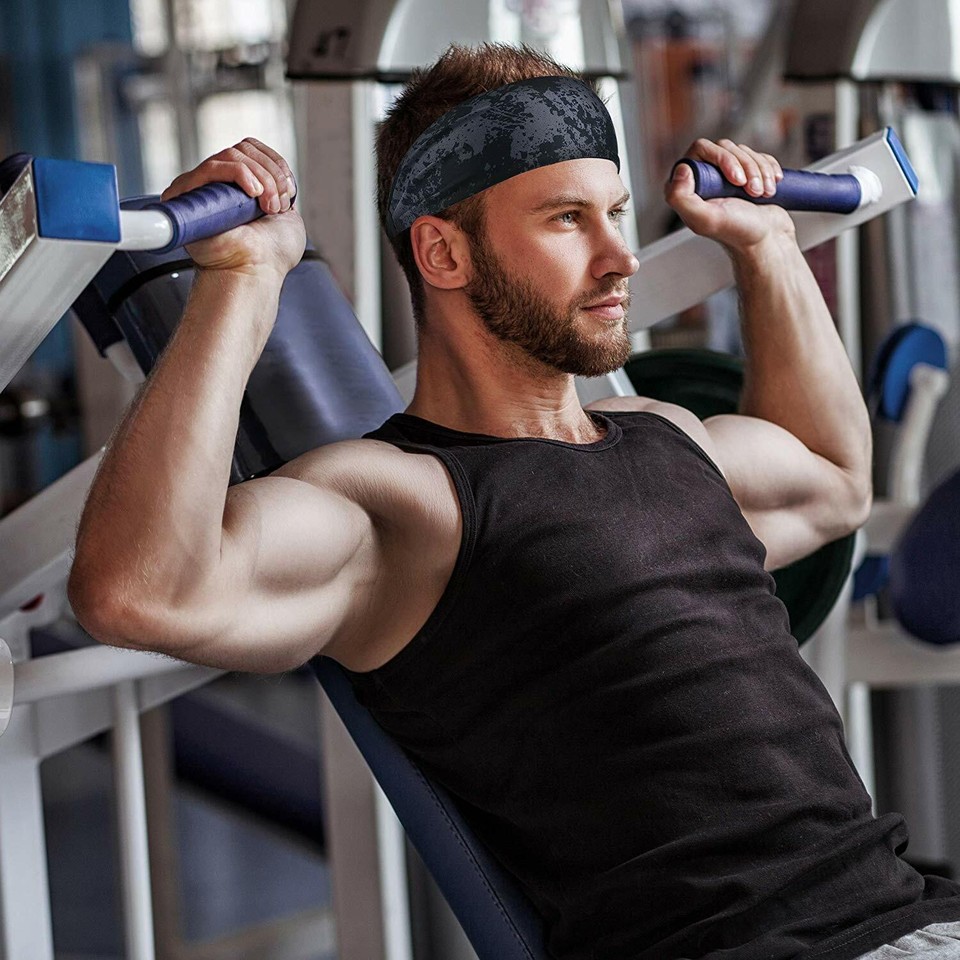 Sweatband Elastic Yoga Running Fitness Sweat band Headband Hair Bands ...