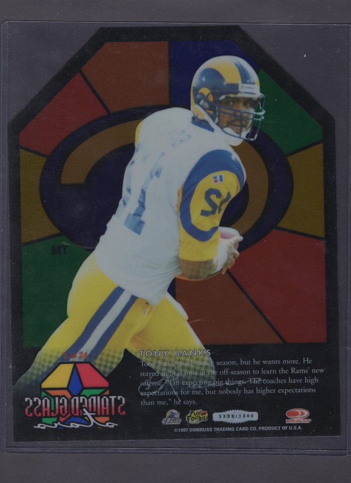 1997 STUDIO STAINED GLASS STARS EXEC PROMO SAMPLE #2 TONY BANKS RAMS # ...