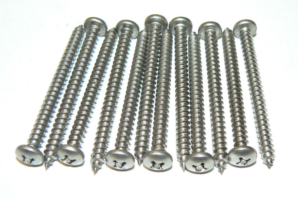 #8 x 2" Pan Head Phillips-Pin Security S/S Sheet Metal Screws - 25 Pcs ...