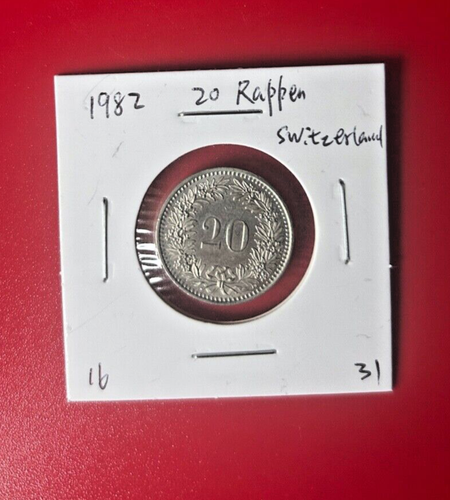 1982 Switzerland 20 Rappen Coin - Nice World Coin !!! | eBay