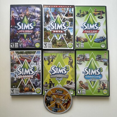 The Sims 3 PC Game Bundle Lot of 7 Expansion Packs &Limited Edition ...