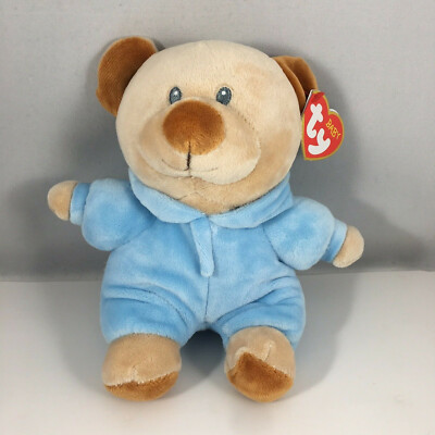 Baby Ty PJ BEAR BLUE (Non-Removable Pajamas) (Regular Size 7 Inch) MWMT ...
