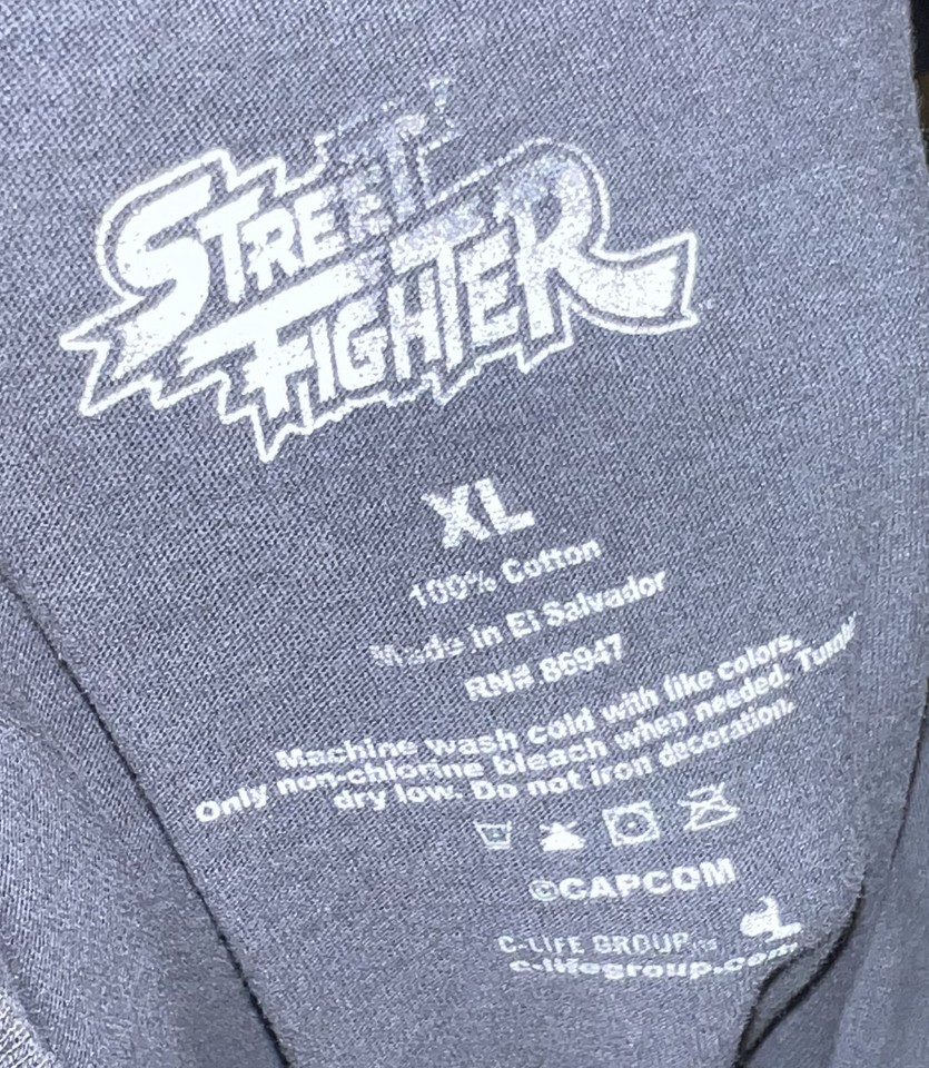 Street Fighter Shirt Mens XL Ryu Ken Chun Li Guile Graphic Tee Capcom ...