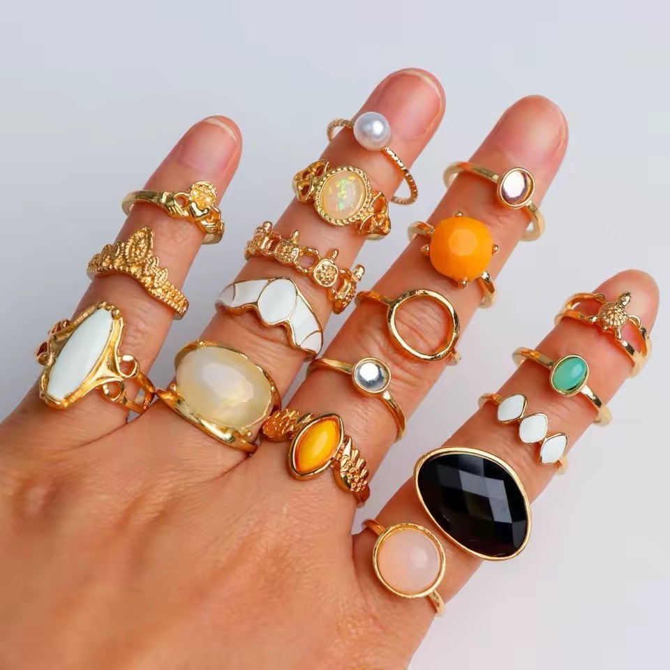 20 Bulk Lot gold Rings For Men And Women Goth Fashion Ring Wholesale | eBay