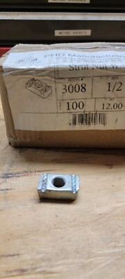 (100) 1/2"-13 No Spring Strut Channel Nut Zinc Plated For Unistrut ...