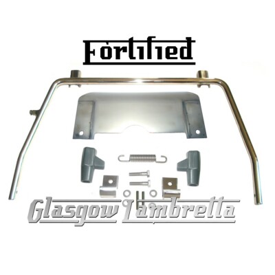 Lambretta Series 2 POLISHED STAINLESS STEEL STAND, SPLASH PLATE + GREY ...