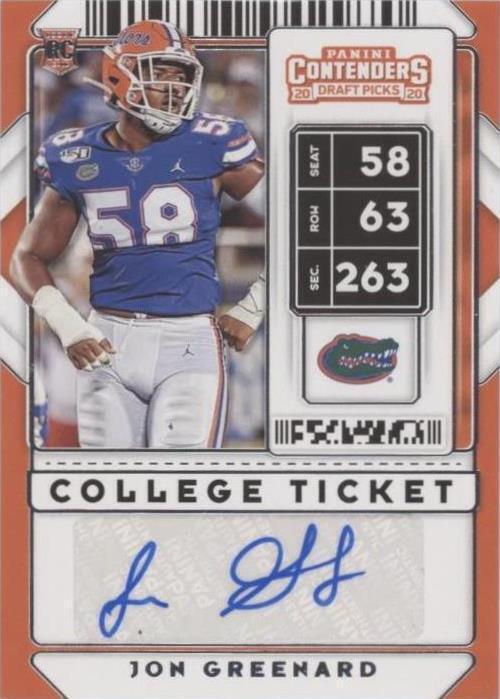 2020 Panini Contenders Draft Picks - College Ticket Autographs Jon ...