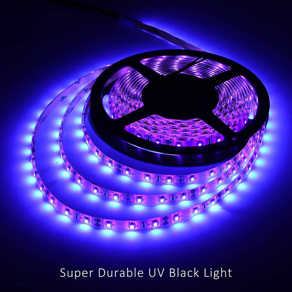 12V Purple UV Ultraviolet SMD 300 Leds 5M LED Strips Light Waterproof ...