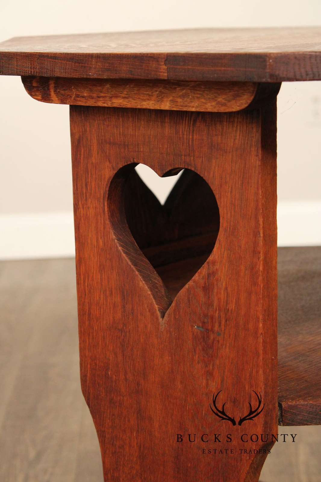 Antique Arts And Crafts Period Oak Cutout Side Table | eBay