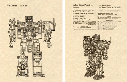 Transformers DEFENSOR US Patent Art Print READY TO FRAME!! Protectobot ...