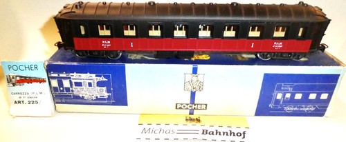 Pocher 225 P. L. M.A8 Fyi 5687 Passenger Car 1.Kl. Red Black H0 1:87 Ob ...