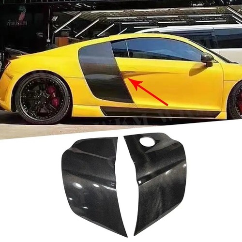 2PCs Carbon Fiber Side Door Cover Body Panel Trims for Audi R8 V10 2006 ...