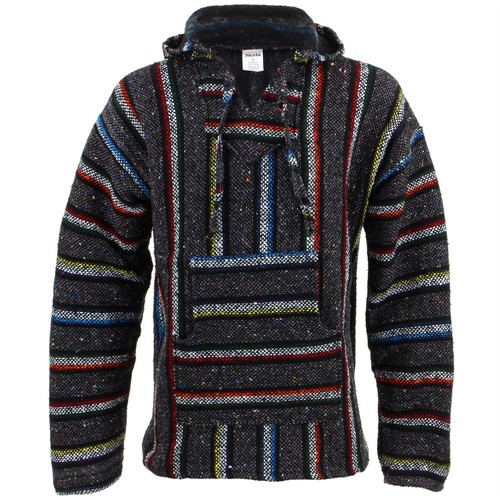 Mexican Baja Hoodie Hoody Jerga Drug Rug Jumper Siesta Surf Hippy Baha ...