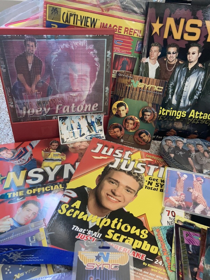 NSYNC Vintage memorabilia Books Pins Stickers Stationary Cards Mint ...