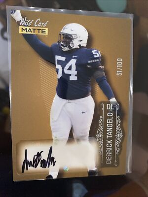Derrick Tangelo 2022 Wild Card Matte #MB-A Gold Auto #51/100 Penn State ...