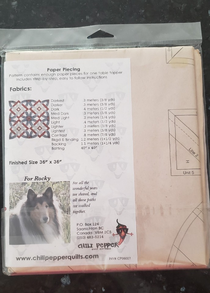 CHILI PEPPER Quilt Pattern "A Walk In The Park" Table Topper | eBay