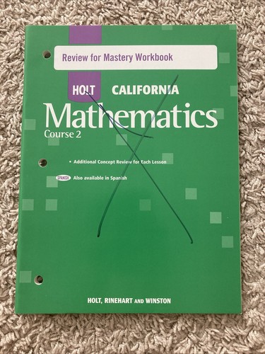 Holt Mathematics California : Review for Mastery Workbook Course 1 by ...