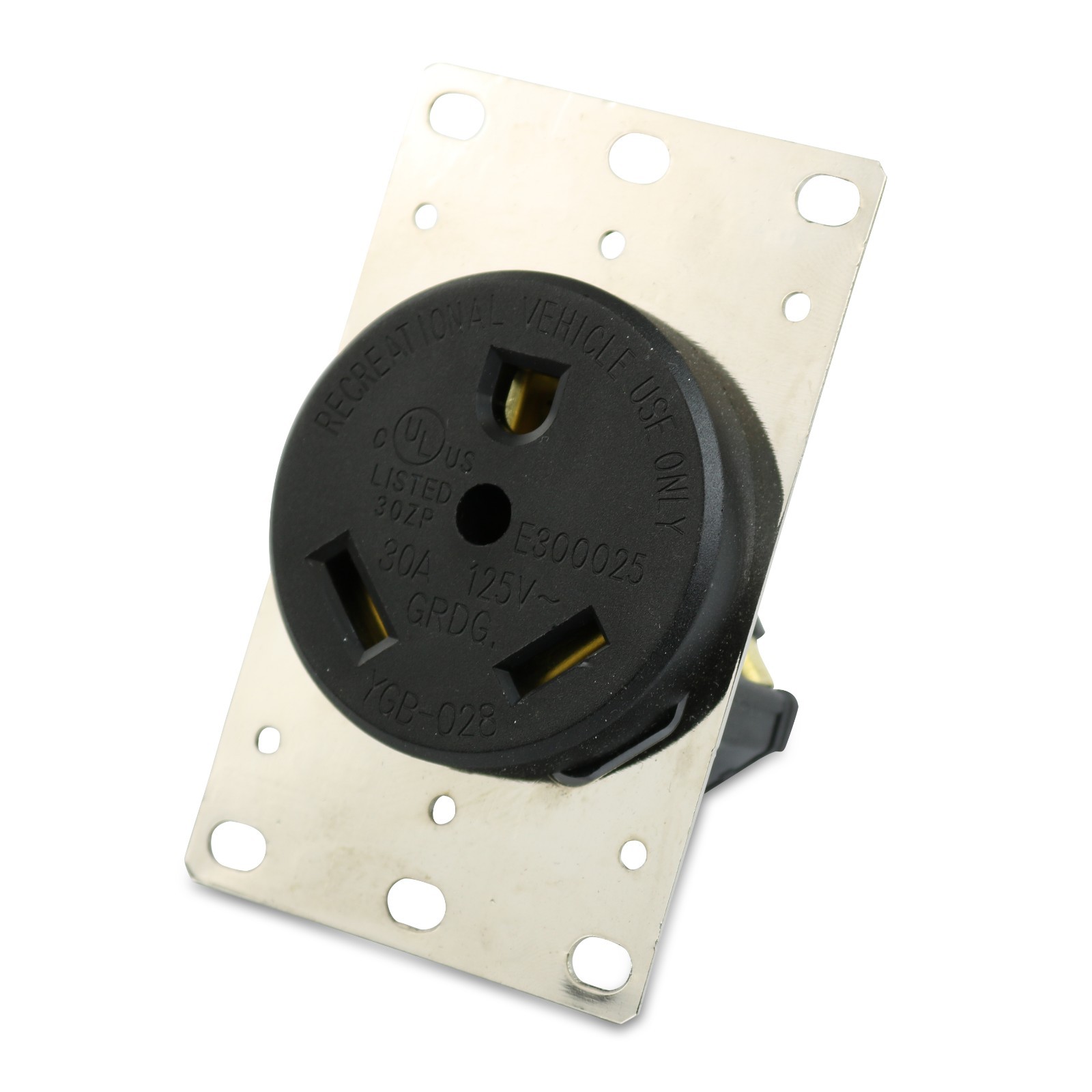 RV Trailer Camper 30 Amp Power VOLT Receptacle Mounting Plate OUTLET 30 ...