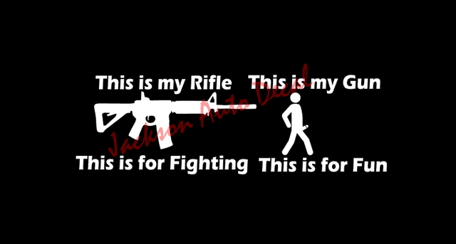Rifle Gun Funny Military humor Car Window Vinyl Decal Bumper Sticker ...
