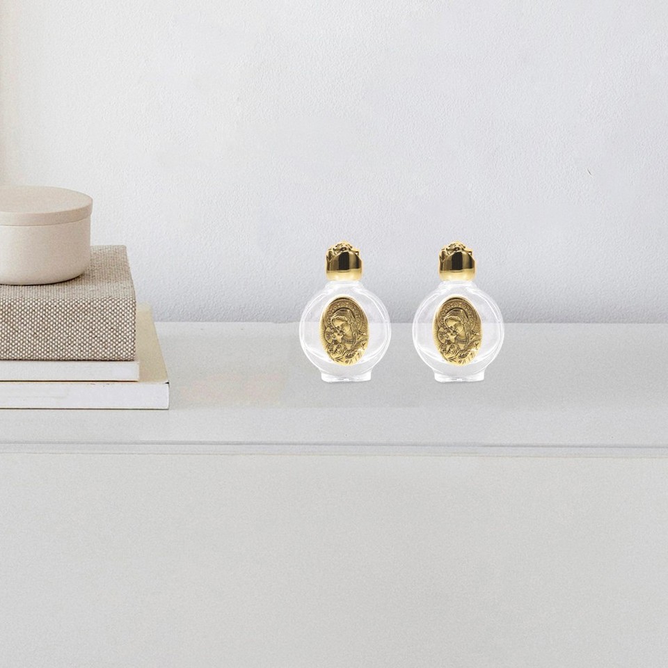 2pcs Glass Holy Water Bottle Portable Holy Water Bottle with Embossment ...