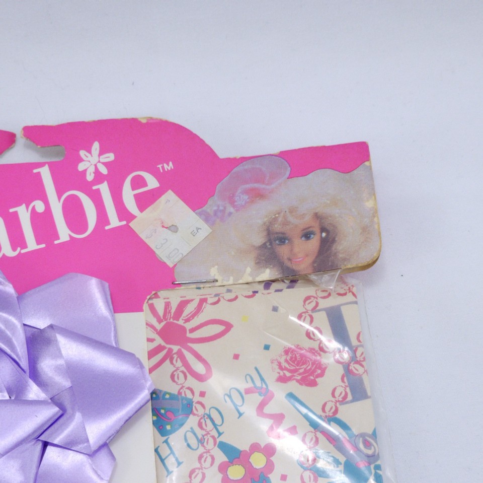 Vintage 1990 Mattel Barbie Princess Wrapping Paper + Bow Party Supplies ...