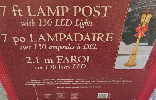 7 ft Foot Lamp Post 150 LED Light Indoor/Outdoor Victorian Christmas ...