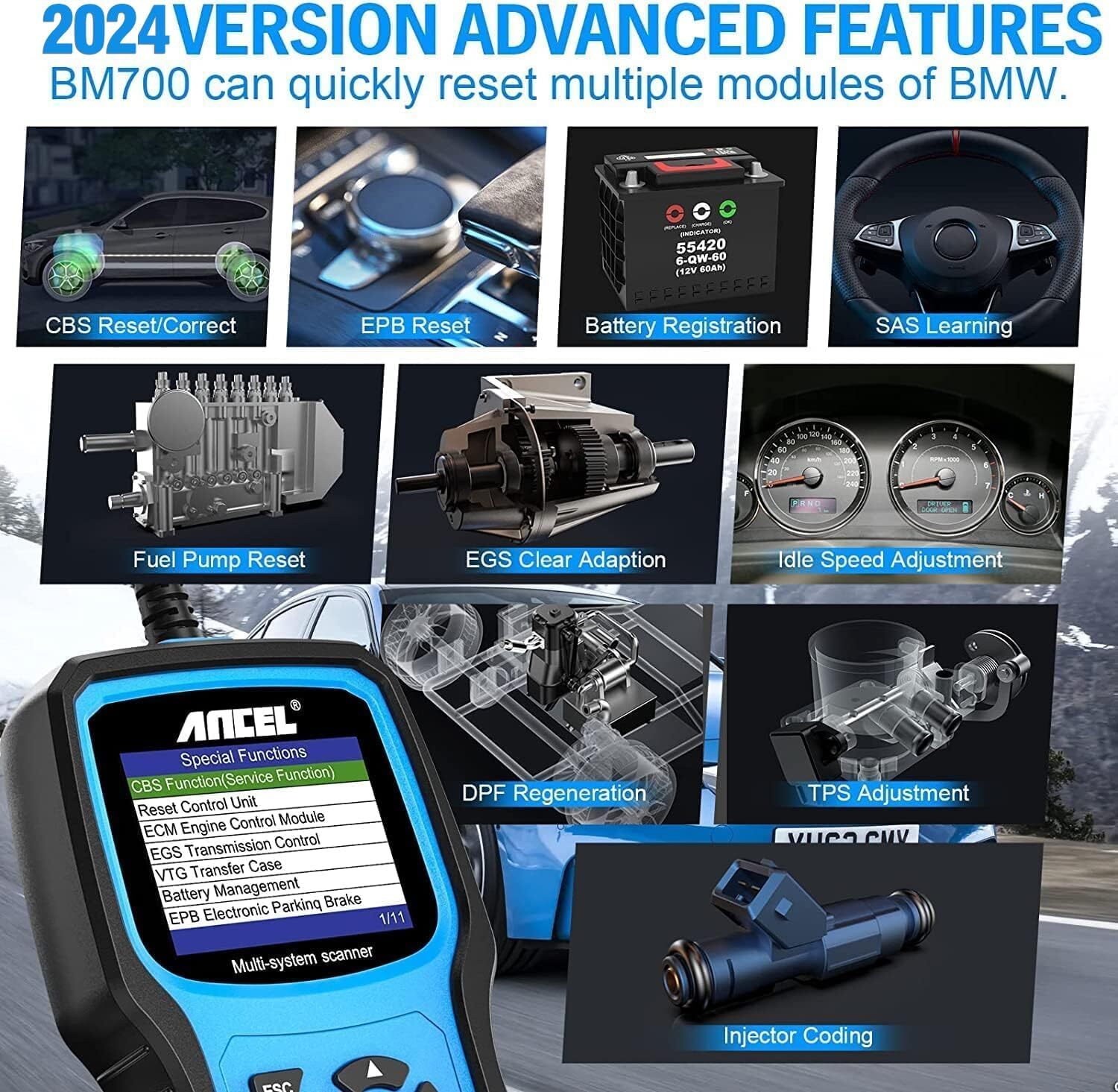 ANCEL BM700 Fit For BMM Car OBD2 Scanner Digsnostic Tool DPF EPB BMS ...