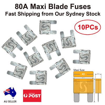 10-Pack 80A Maxi Blade Fuses - Clear Car Truck Auto Fuses 80 Amp Fuse ...