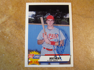 MIKE MATHENY 1993 FLEER PRO CARDS SIGNED AUTOGRAPHED RC #2953 DIABLOS ...