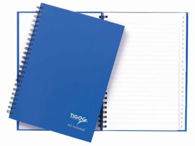 1 x A5 Twinwire A-Z Indexed Notebook Ruled Hardback Address/Office ...