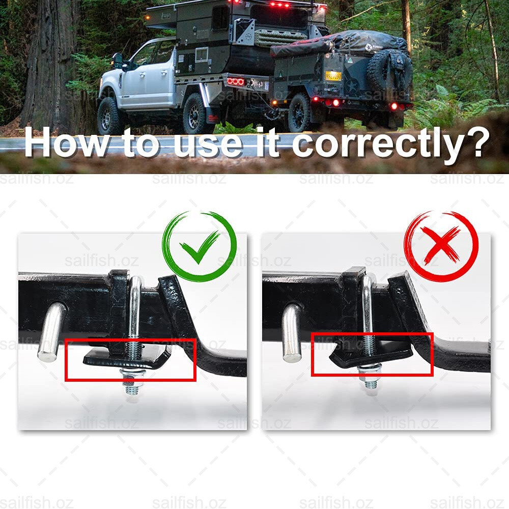 Anti-Rattle Stabilizer Hitch Tightener Bracket Tongue Tow Bar Trailer ...