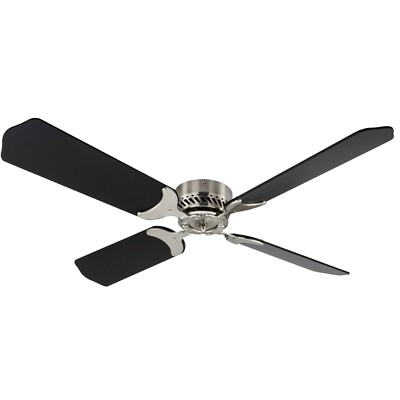 RV Ceiling Fan 12V 36" Brushed Nickel Finish 4 Blade With Wall Switch ...