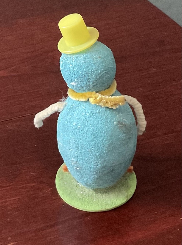 VINTAGE 1960’s EASTER CHICK Blue Paper Mache Mica w/ Top Hat - Japan | eBay