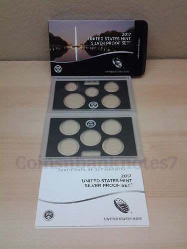 US Mint 2017 SILVER Proof Set Package / Box, Lens & Certificate. NO ...