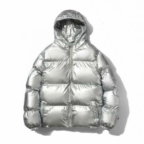 Winter Men's Glossy Reflective Puffer Jacket Cotton Quilted Short Coat ...