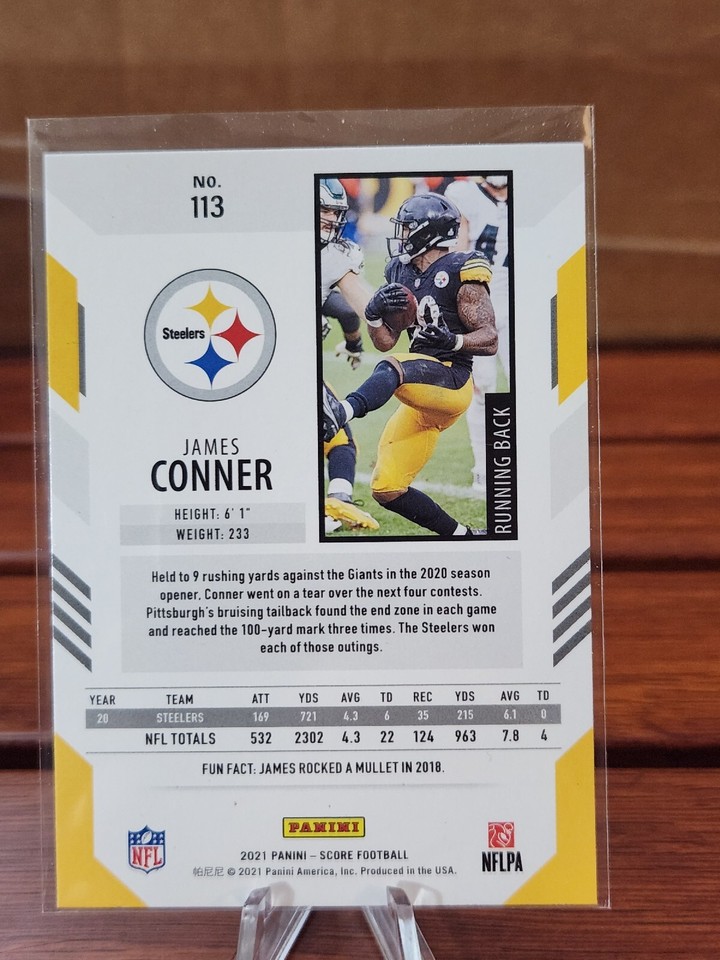 2021 Panini Score Football James Conner - Pittsburgh Steelers - Card ...