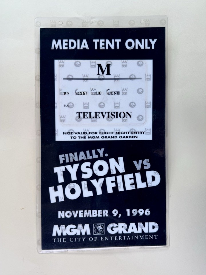 MIKE TYSON vs EVANDER HOLYFIELD MEDIA CREDENTIAL • MGM 1996 | eBay